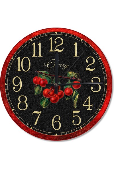Tablomega Salkımda Kirazlar Ahşap Duvar Saati Tablomega Salkımda Kirazlar Ahşap Duvar Saati