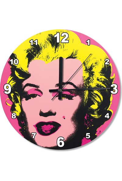 Tablomega Marilyn Monroe Ahşap Duvar Saati Tablomega Marilyn Monroe Ahşap Duvar Saati