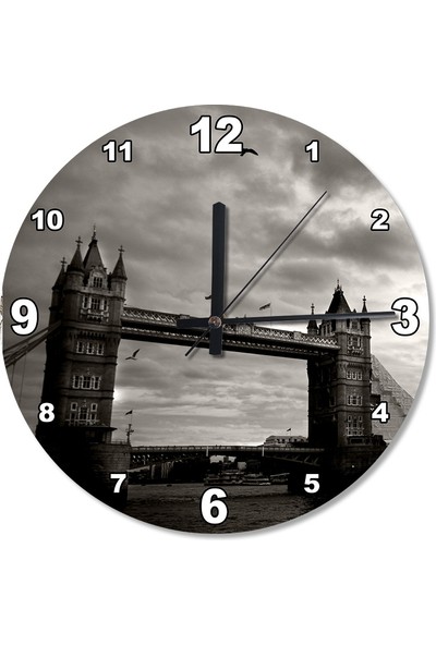 Tablomega Londra Köprüsü Ahşap Duvar Saati