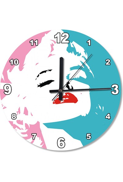 Tablomega Marilyn Monroe Ahşap Duvar Saati Tablomega Marilyn Monroe Ahşap Duvar Saati