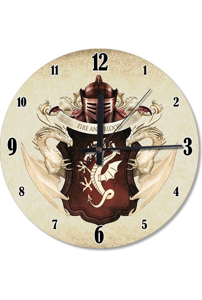 Tablomega Fire And Blood Taht Oyunları Sessiz Duvar Saati Tablomega Fire And Blood Taht Oyunları Sessiz Duvar Saati