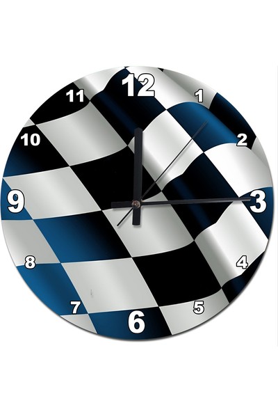 Tablomega Beyaz Mavi Lacivet Dalgalı Kareler Tasarım Duvar Saati Tablomega Beyaz Mavi Lacivet Dalgalı Kareler Tasarım Duvar Saati