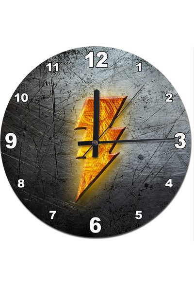 Tablomega Flash Logo Desenli Duvar Saati