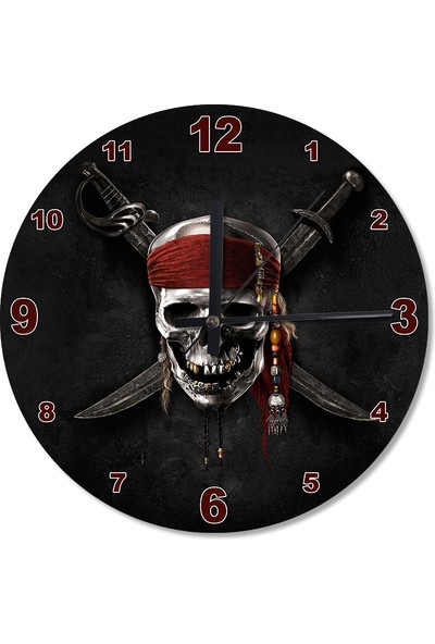 Tablomega Karayip Korsanları Tasarım Duvar Saati