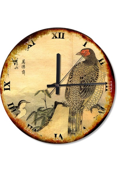 Tablomega Yabani Hayatta Kuşlar Baskılı Duvar Saati