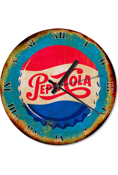 Tablomega Pepsi Cola Kapağı Baskılı Duvar Saati