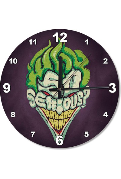 Tablomega Ciddi Joker Şekilli Duvar Saati