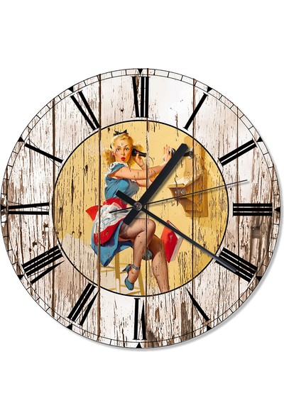 Tablomega Telefondaki Gil Elvgren Akarlı Duvar Saati