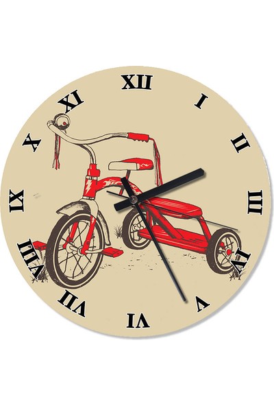 Tablomega Kırmızı Bisiklet Duvar Saati