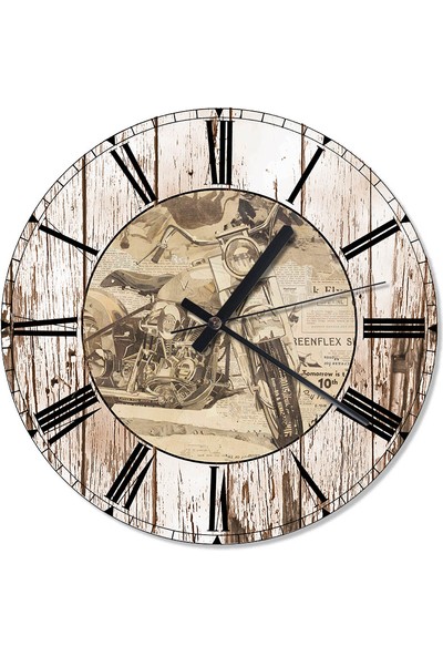 Tablomega Eski Motorsiklet Analog Duvar Saati