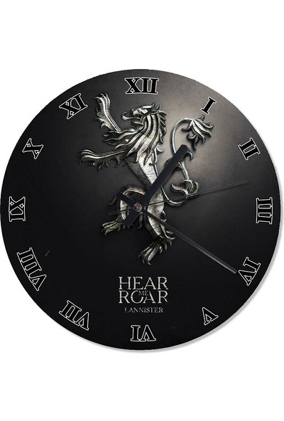 Tablomega Game Of Thrones Lannister Hear Me Roar Akarlı Duvar Saati Tablomega Game Of Thrones Lannister Hear Me Roar Akarlı Duvar Saati