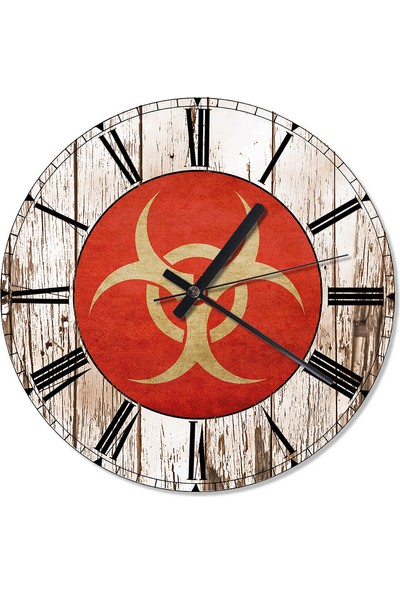 Tablomega Biohazard Şekilli Duvar Saati