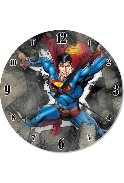 Tablomega Kayalar ve Supermen Gücü Dekoratif Duvar Saati