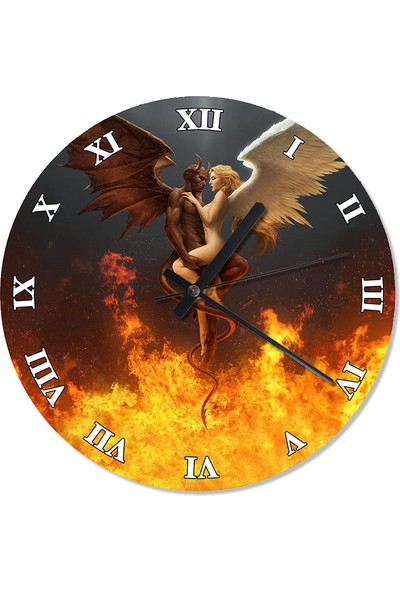 Tablomega Melek Şeytan Duvar Saati