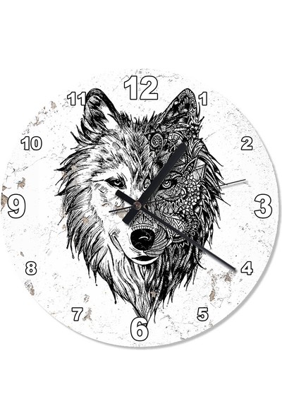 Tablomega Desenli Kurt Akarlı Duvar Saati