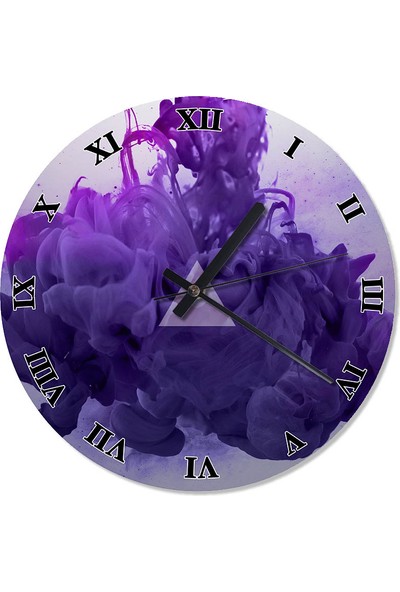 Tablomega Mor Duman Akarlı Duvar Saati