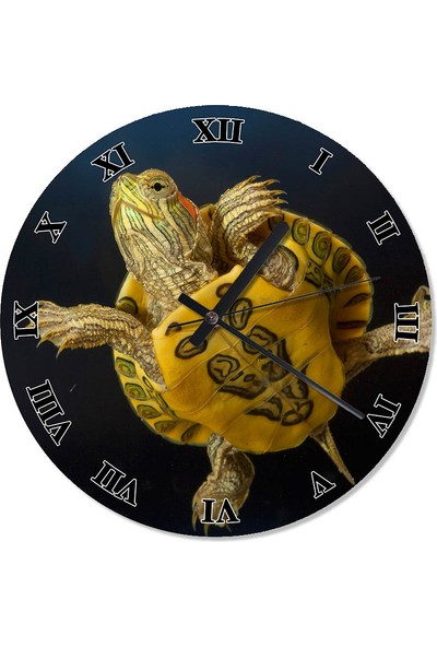 Tablomega Sarı Su Kaplumbağası Tasarım Duvar Saati Tablomega Sarı Su Kaplumbağası Tasarım Duvar Saati