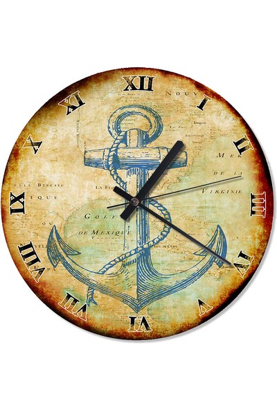 Tablomega Gemi Çapası Analog Duvar Saati