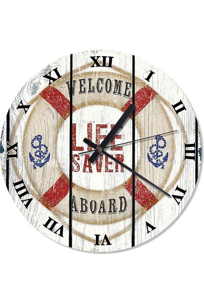 Tablomega Gemiye Hoş Geldiniz Tasarım Duvar Saati Tablomega Gemiye Hoş Geldiniz Tasarım Duvar Saati