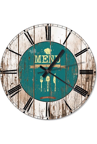 Tablomega Restoran Menüsü Tasarım Duvar Saati
