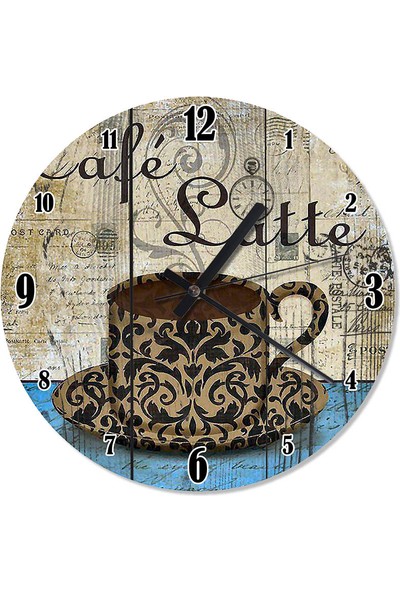 Tablomega Ahşap Zeminde Kahve Saati Mektup Akarlı Duvar Saati Tablomega Ahşap Zeminde Kahve Saati Mektup Akarlı Duvar Saati
