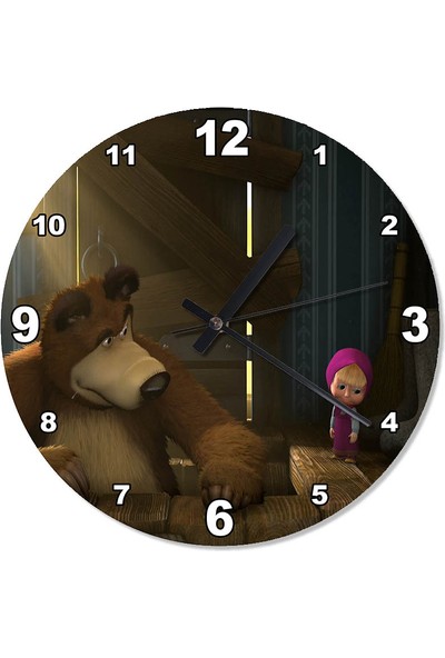Tablomega Ayı ve Küçük Kız Akarlı Duvar Saati