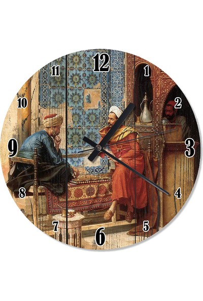 Tablomega Ahşap Zemin Osmanlıda Satranç Duvar Saati