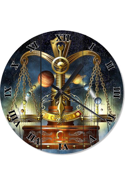 Tablomega Terazi Burç Özel Tasarım Duvar Saati