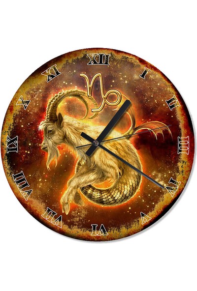 Tablomega Eski Zemin Koç Burç Tasarım Duvar Saati
