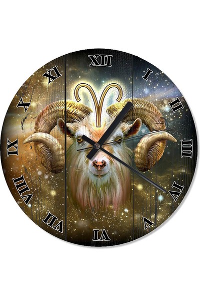 Tablomega Evrende Koç Burç Baskılı Duvar Saati