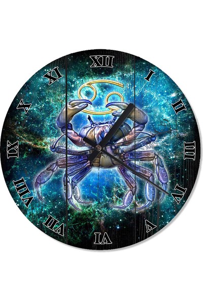 Tablomega Akrep Burç Yıldızlar Retro Duvar Saati