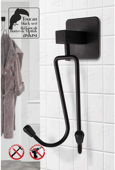 Vip Gross Ikili Havluluk Askı / Siyah