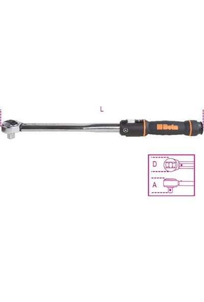 Beta 666N-LBF.IN/10 Düğmeli Tork Anahtarı 200-900 Lbf 3/8''
