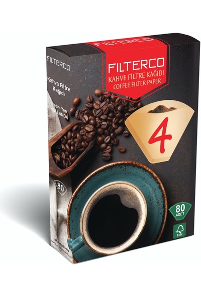 Filterco Kahve Filtre Kağıdı 1 x 4 80 Li