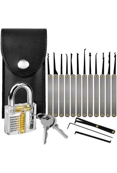 Valkyrie 15 Parça Bozuk Kilit Açma Seti + Şeffaf Asma Kilit Valkyrie 15 Parça Bozuk Kilit Açma Seti + Şeffaf Asma Kilit