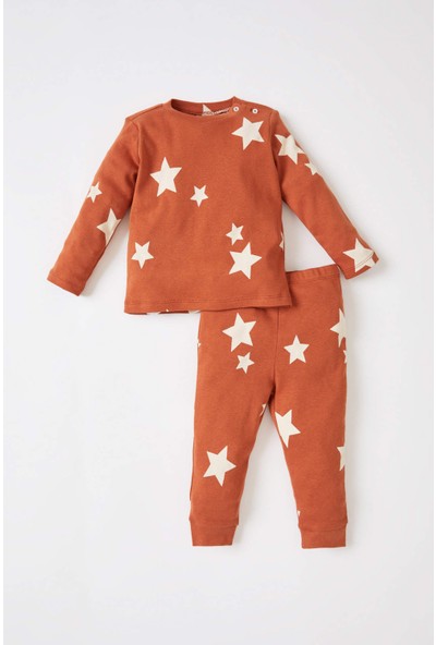 DeFacto Erkek Bebek Yıldız Desenli Uzun Kollu Pamuklu Pijama Takım W9549A221WN DeFacto Erkek Bebek Yıldız Desenli Uzun Kollu Pamuklu Pijama Takım W9549A221WN