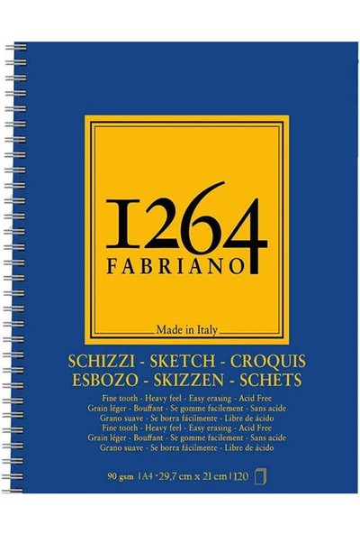 Fabriano 1264 Sketch Paper Yandan Spiralli Eskiz Çizim Defteri 90 Gr. A4 120 Yp. Fabriano 1264 Sketch Paper Yandan Spiralli Eskiz Çizim Defteri 90 Gr. A4 120 Yp.