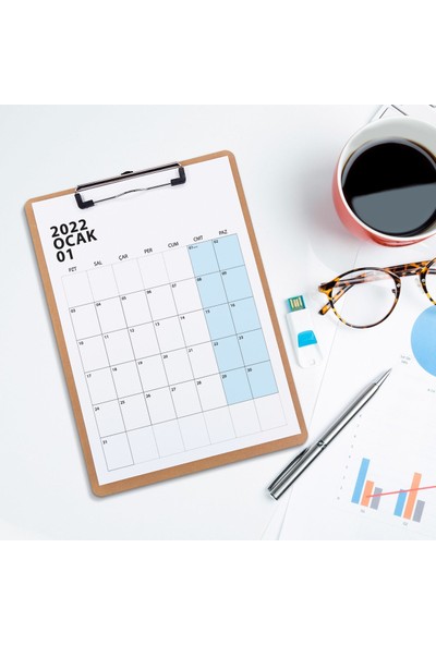 Bi'aldım Aylık Planlamalı Sekreter Dosyalı 2022 Takvim Renkli A5 Boy
