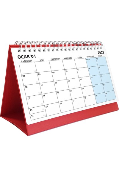 Bi'aldım Aylık Planlama 2022 Takvim Renkli Kırmızı Masa Takvimi Bi'aldım Aylık Planlama 2022 Takvim Renkli Kırmızı Masa Takvimi