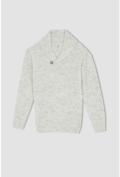 DeFacto Erkek Çocuk Regular Fit Degaje Yaka Kazak X1105A621CW