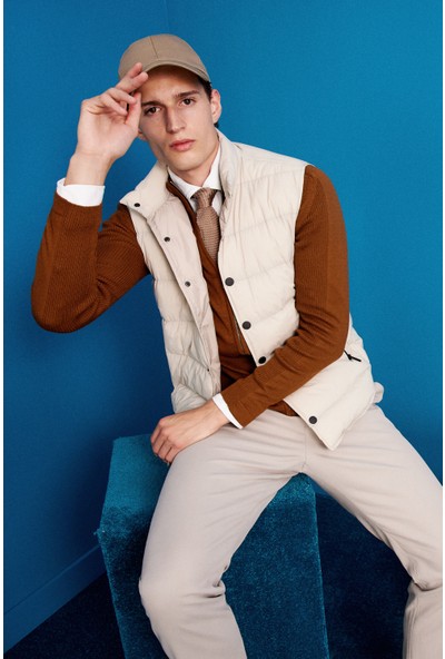 Twn Slim Fit Tarçın Tüp Örgü Hırka