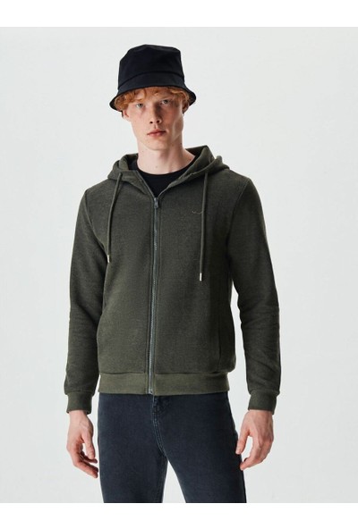 Ltb Erkek Kapişonlu Fermuarli Danika Sweatshirt Haki