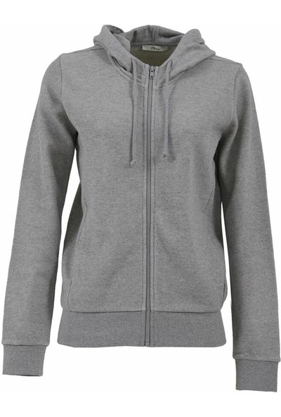 Ltb Bayan Kapişonlu Fermuarli Nomehi Sweatshirt Gri