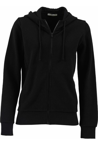 Ltb Bayan Kapişonlu Fermuarli Nomehi Sweatshirt Siyah