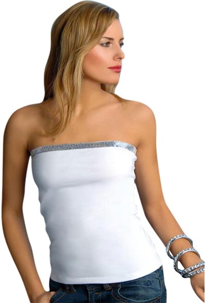 Anıt Payet Işlemeli Straplez Atlet 2130