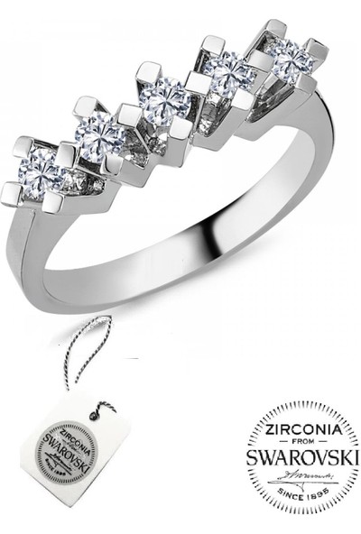 Söğütlü Silver Gümüş Swarovski Beş Taşlı Çapraz Modeli Yüzük Söğütlü Silver Gümüş Swarovski Beş Taşlı Çapraz Modeli Yüzük