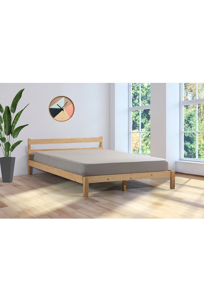 Alpmarina Alp Letto Verniksiz Masif Komodinsiz Çam Karyola