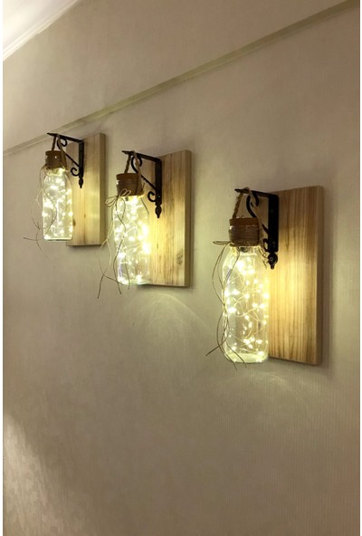 Devotion Dekoratif LED Işıklı, 3 Lü Set, Ahşap Zeminli Aplik, Duvar Lambası Devotion Dekoratif LED Işıklı, 3 Lü Set, Ahşap Zeminli Aplik, Duvar Lambası