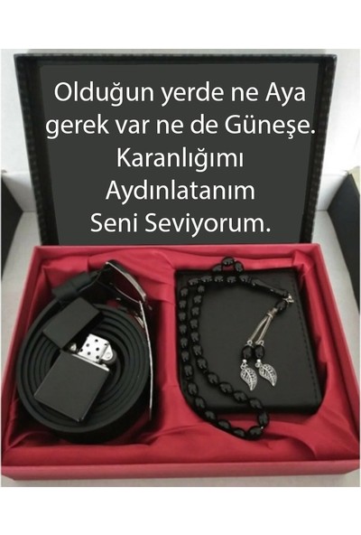 Alsepeteavm Sevgililer Günü Hediye Cüzdan, Kemer, Tespih, Çakmak Seti DG26 Alsepeteavm Sevgililer Günü Hediye Cüzdan, Kemer, Tespih, Çakmak Seti DG26