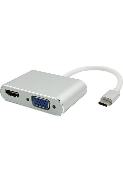 Tbrs Ype-C USB 3.1 To Hdmı-Vga 2in 1 Çevirici Converter Adapter Tbrs Ype-C USB 3.1 To Hdmı-Vga 2in 1 Çevirici Converter Adapter